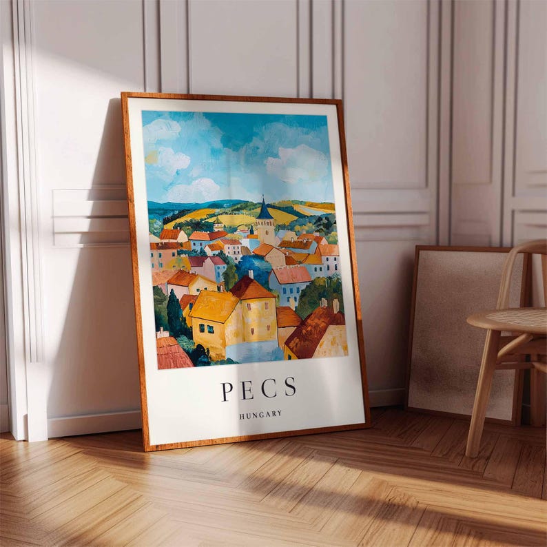Pecs Hungary Poster: Colorful Cityscape Travel Print - Etsy