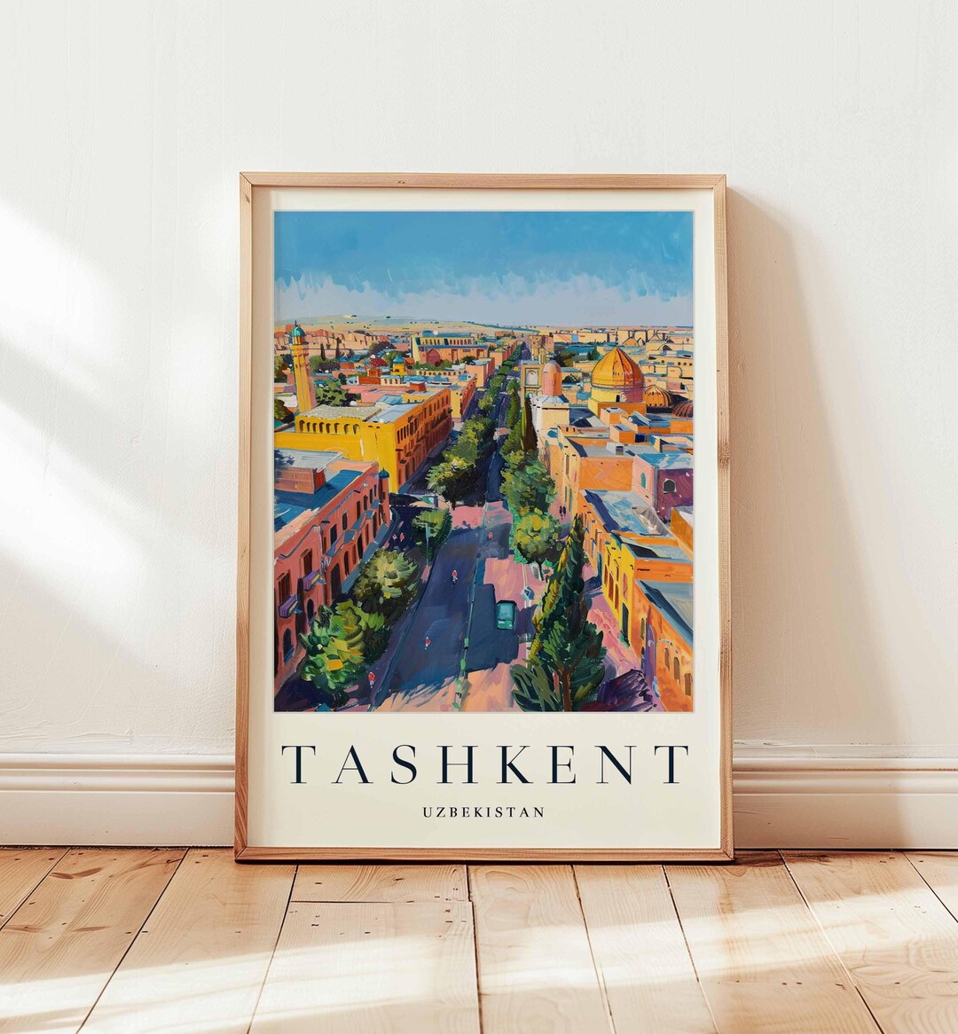 Tashkent Uzbekistan Poster: Silk Road Travel Print, Central Asia Wall ...