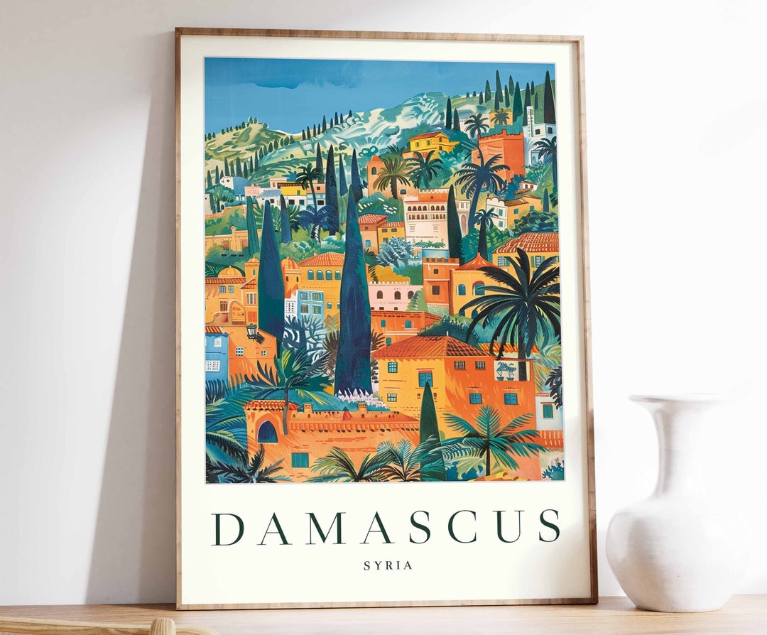 Damascus Poster, Damascus Travel Print, Syria Wall Art, Syrian Travel ...