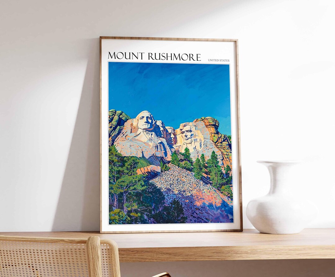 Mount Rushmore Poster, Mount Rushmore Travel Print, United States Wall ...
