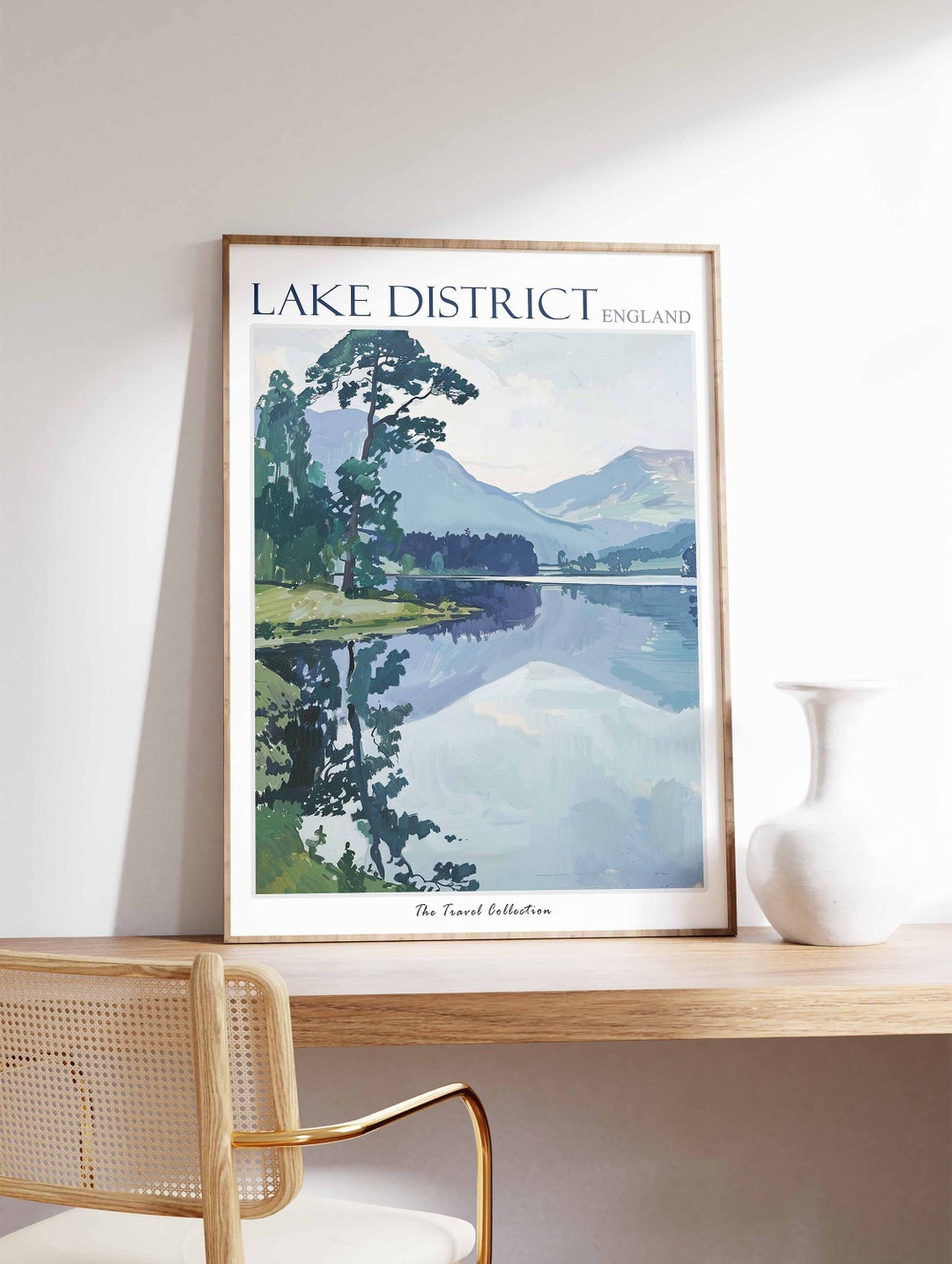 Lake District Poster, Lake District Travel Print, UK Travel Poster, UK ...