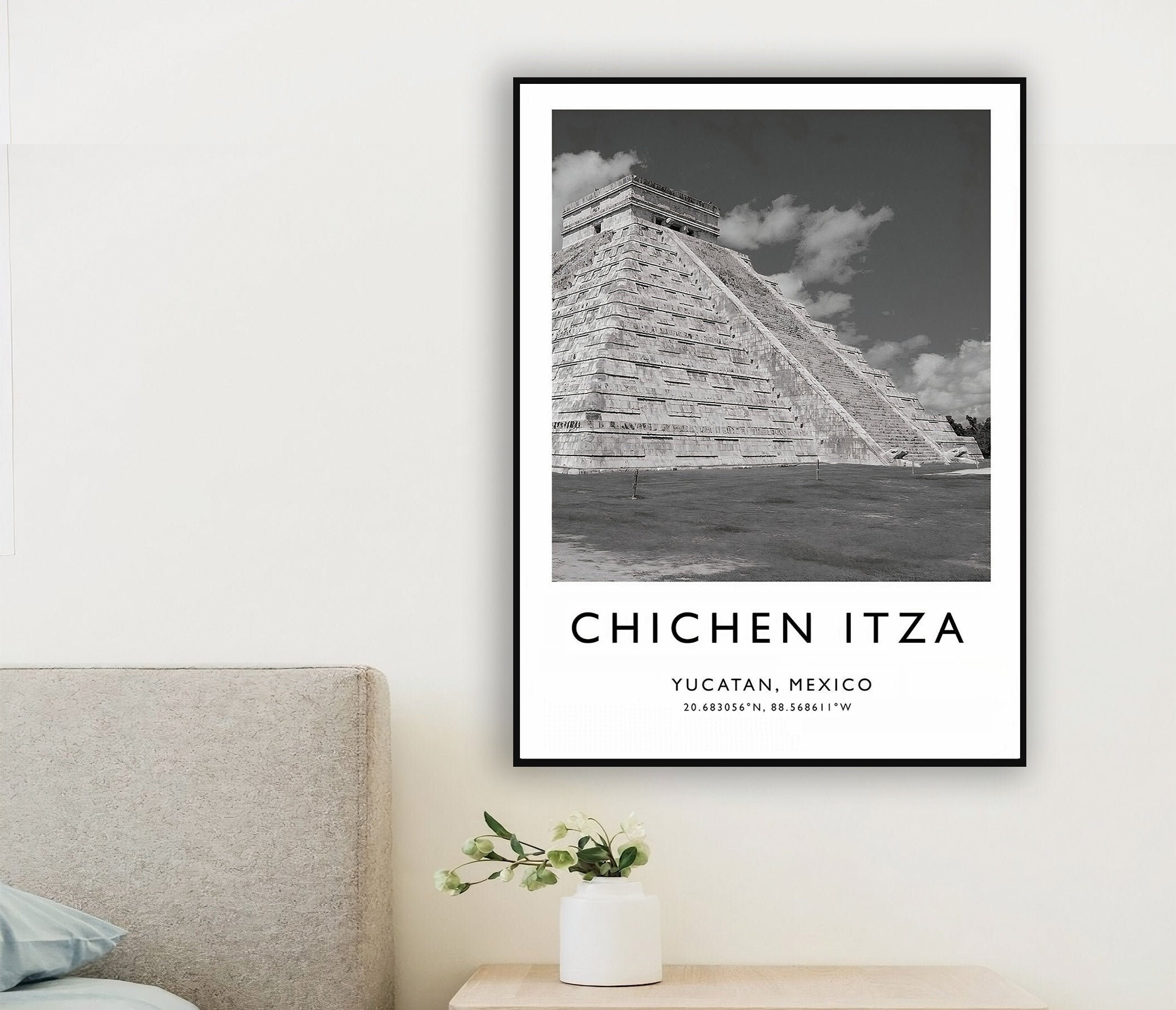 Chichen Itza Travel Print Chichen Itza Travel Poster Mexico | Etsy