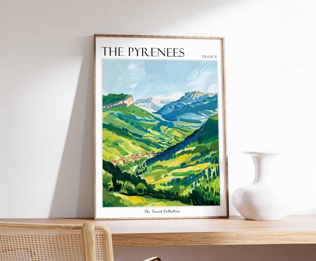 The Pyrenees Poster, France Travel Print, French Decor, Europe Travel ...