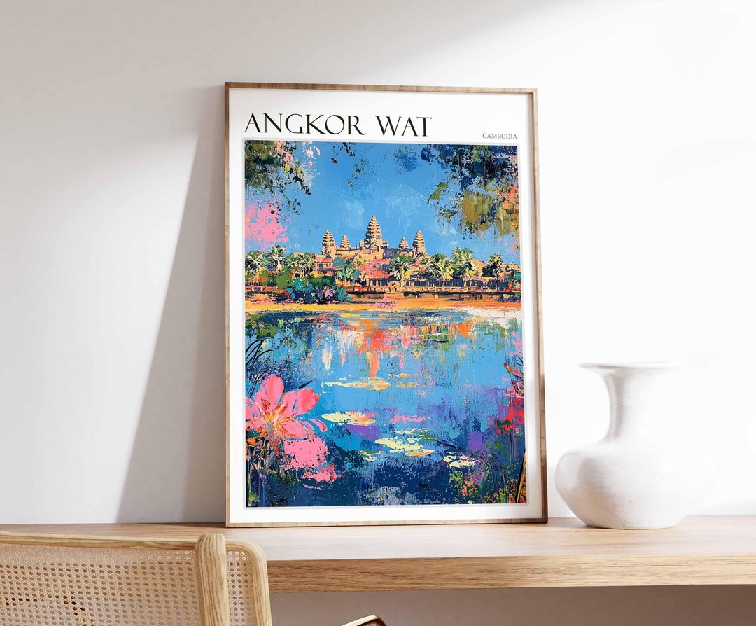 Angkor Wat Poster, Angkor Wat Travel Print, Cambodia Travel Print, Asia ...