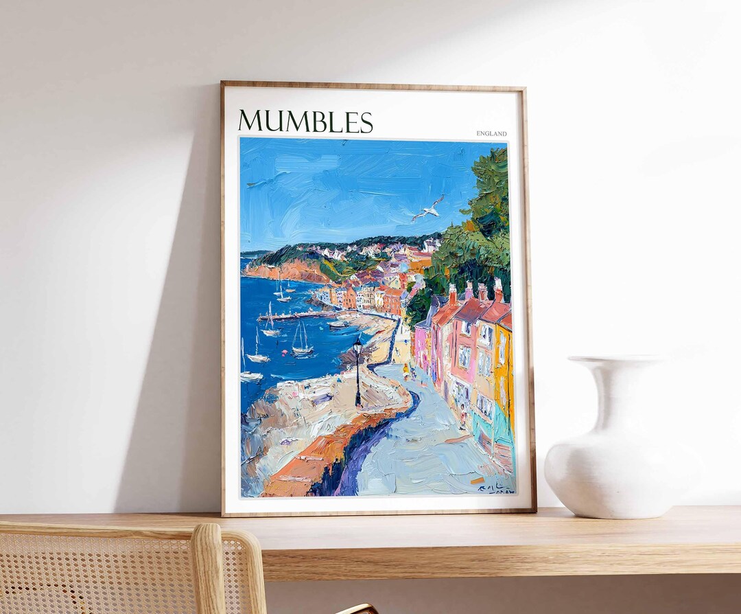 Mumbles Poster, Wales Travel Poster, Coastal Wall Art, UK Decor, Welsh ...
