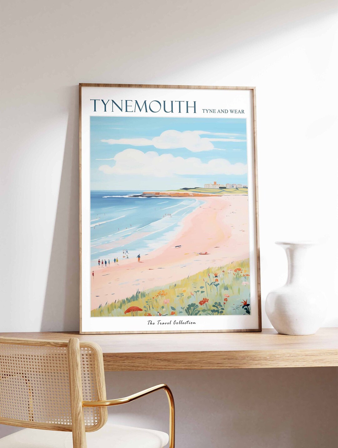 Tynemouth Poster, Tynemouth Travel Print, Tyne and Wear Travel Poster, British Decor, Tropical ...