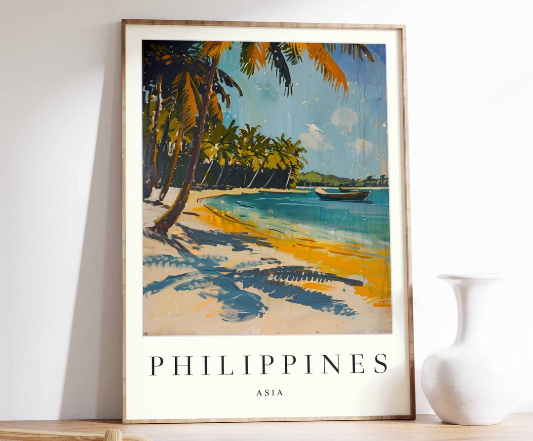 Philippines Travel Poster: Tropical Beach Print, Asia Wall Art - Etsy