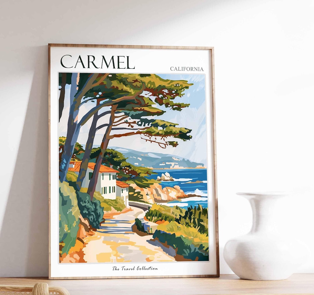 Carmel Poster, California Travel Print, Californian Decor, North ...