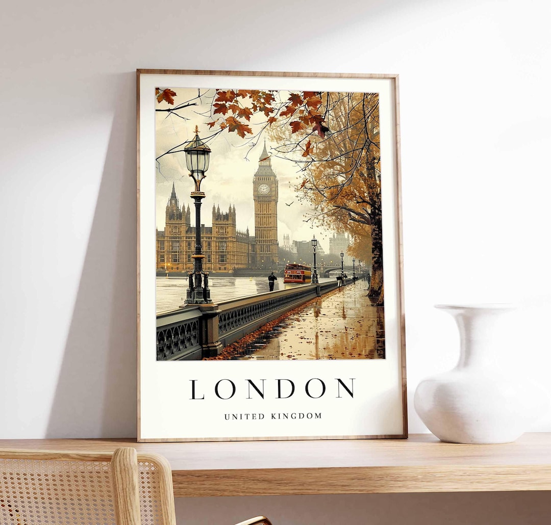 London Cityscape Poster: UK Travel Wall Art - Etsy