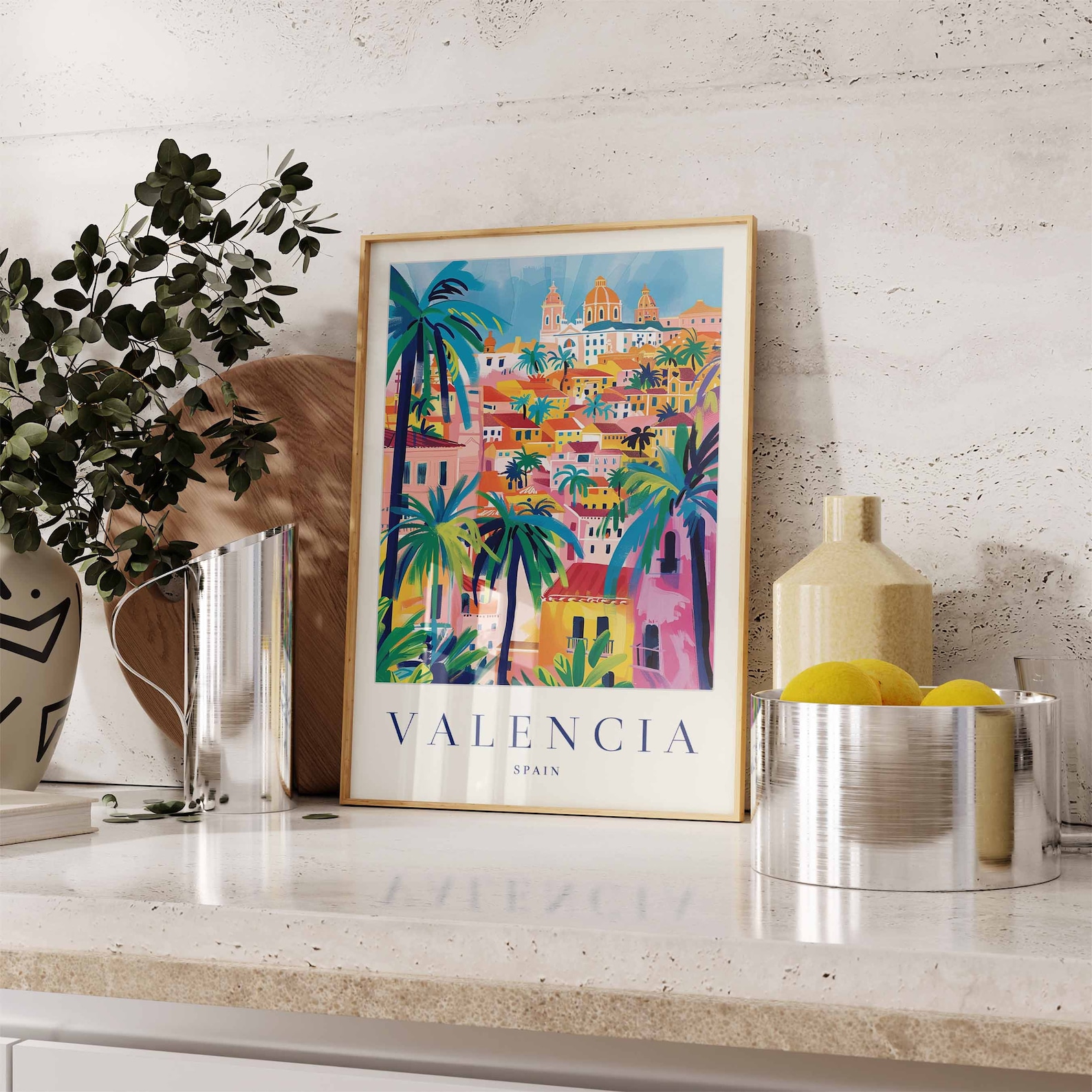 Valencia Travel Poster: Colorful Spanish City Art Print - Etsy