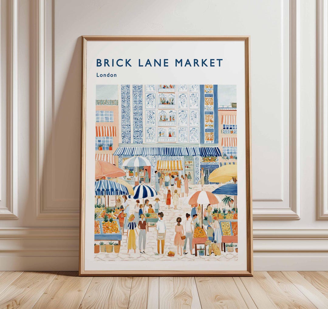 Brick Lane Market Poster, London Travel Poster, Brick Lane Wall Art ...
