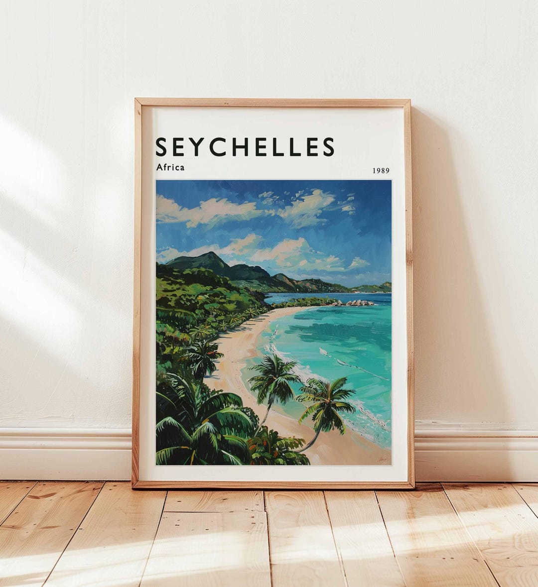 Seychelles Travel Poster: Africa Coastal Print, Beach Wall Art - Etsy