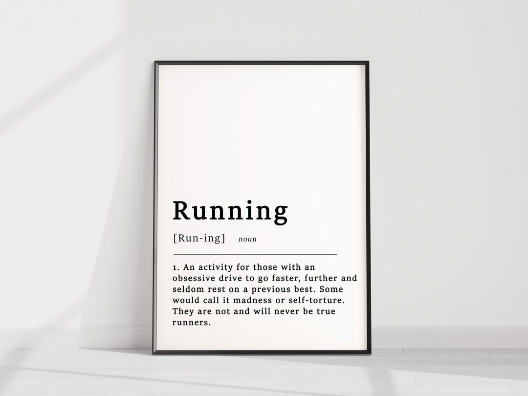 Definition of A Runner Quote Poster, Running Jogging Sport Outdoor ...