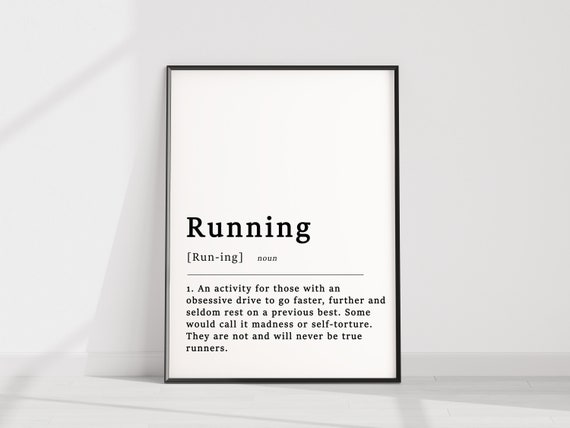 Definition of A Runner Quote Poster Running Jogging Sport | Etsy UK
