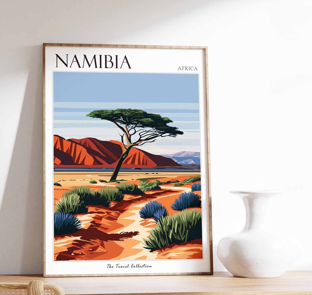 Namibia Poster, Namibia Travel Print, Tropical Decor, African Decor ...