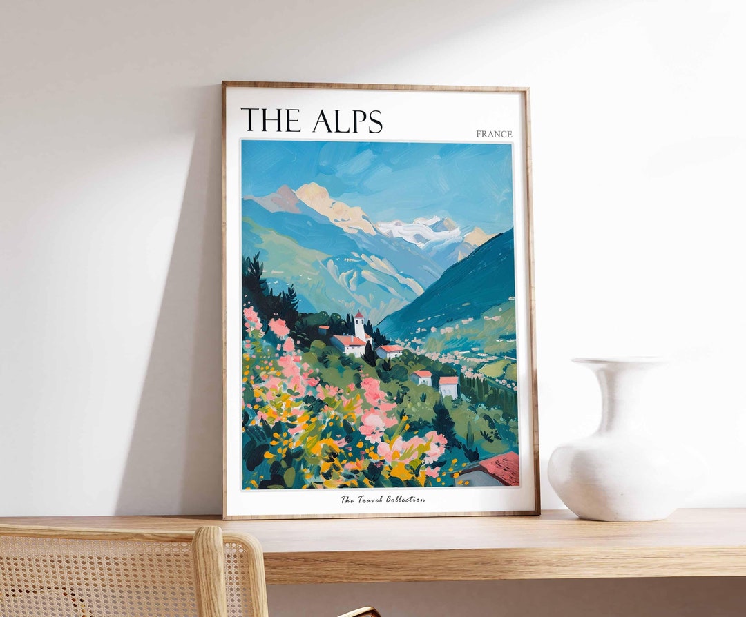 The Alps Poster, France Travel Print, French Decor, Europe Travel ...