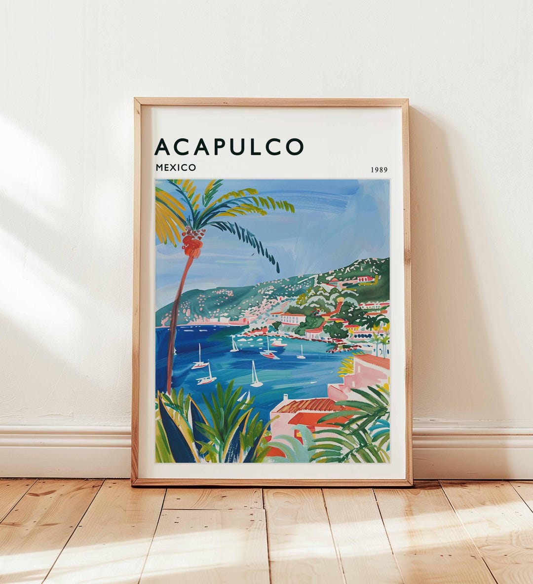 Acapulco Mexico Travel Poster: Pacific Coast Beach Art - Etsy