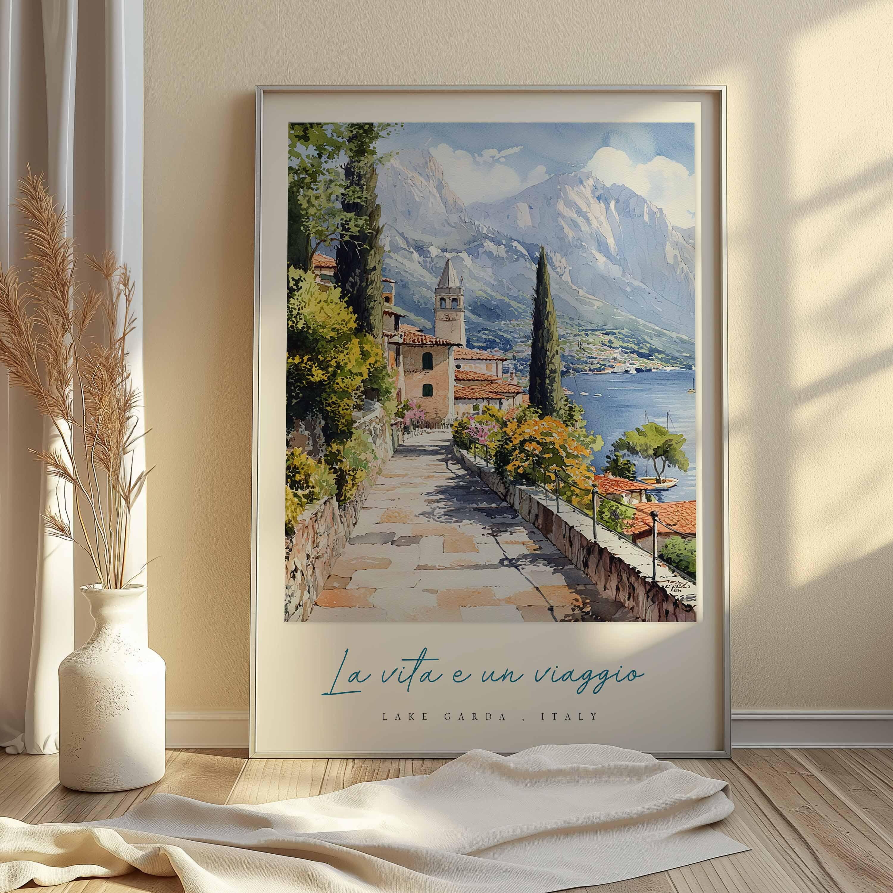 Lake Garda Poster, Italian Travel Print, Lake Garda Travel Art, Lake ...