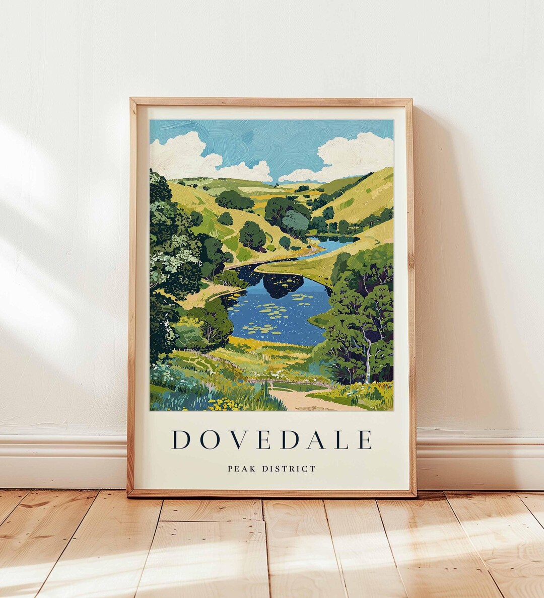 Dovedale Poster, Peak District Travel Print, Derbyshire Wall Art, UK ...