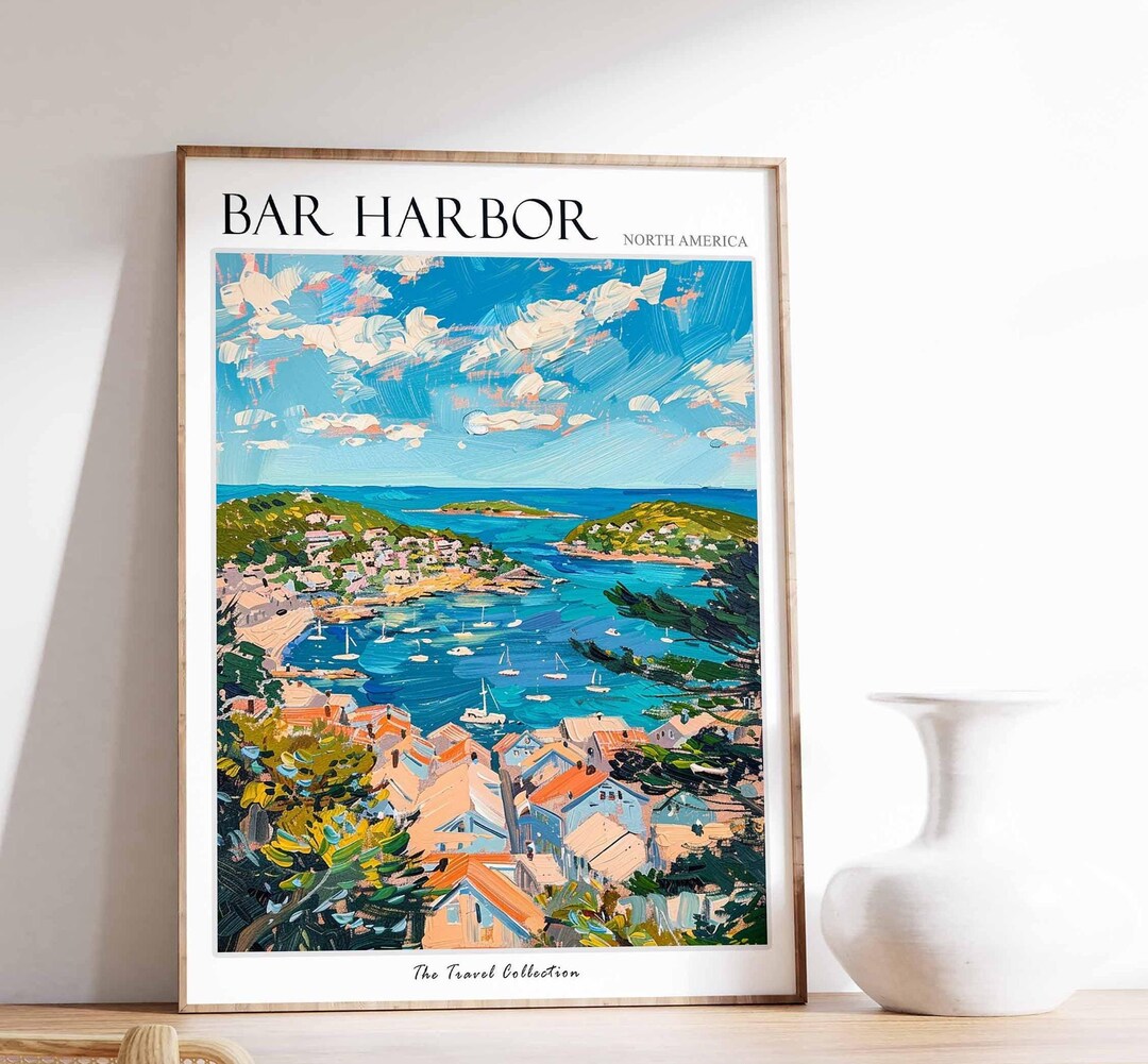 Bar Harbor Poster, North America Travel Print, North American Decor ...