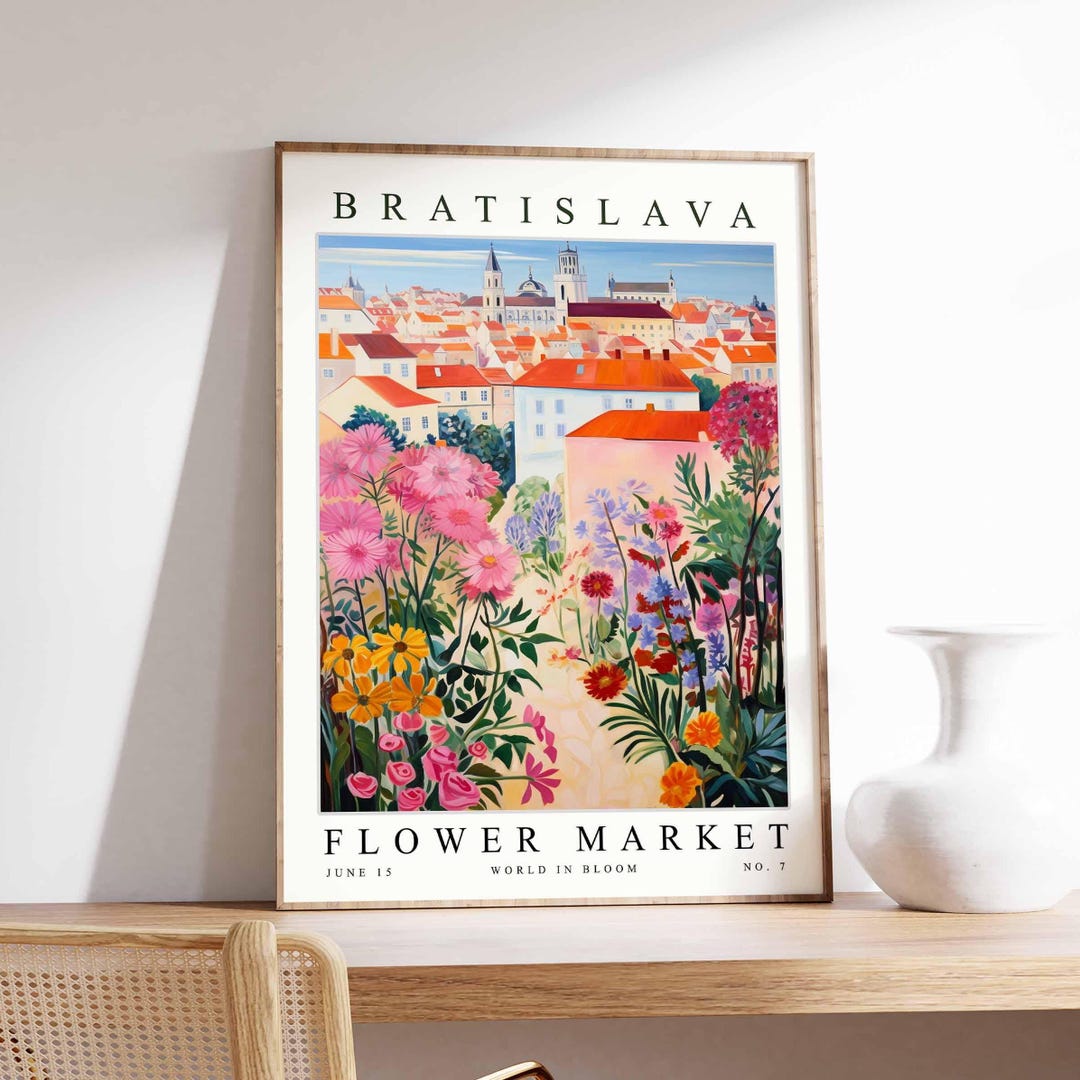 Bratislava Flower Market Poster: Slovakian Travel Print - Etsy