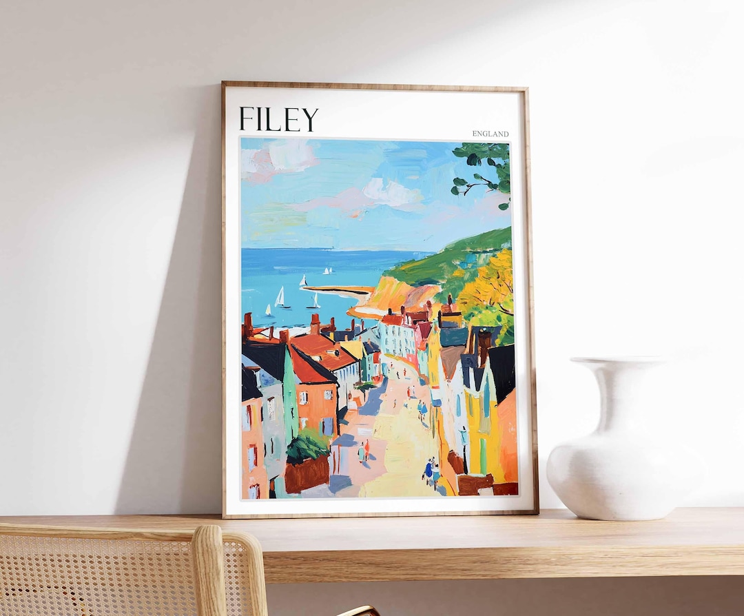 Filey Poster, Yorkshire Coast Poster, England Travel Poster, Seaside ...