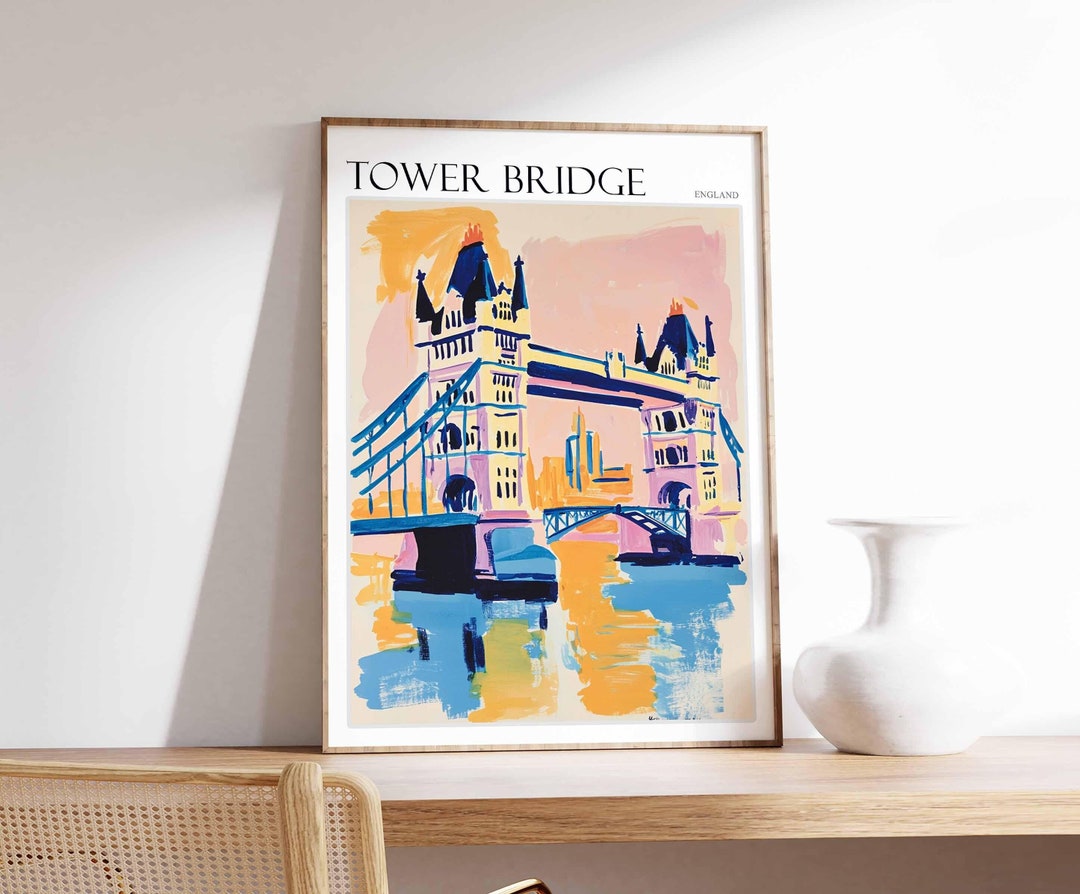 Tower Bridge Poster, Tower Bridge Travel Print, British Decor, United ...