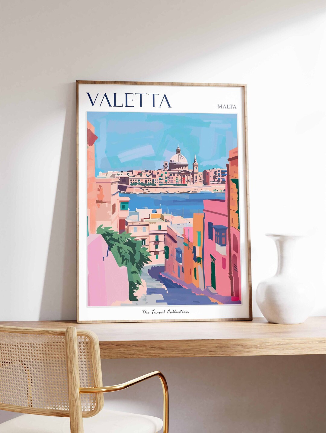 Valletta Poster, Valletta Travel Print, Tropical Decor, City Wall Art ...