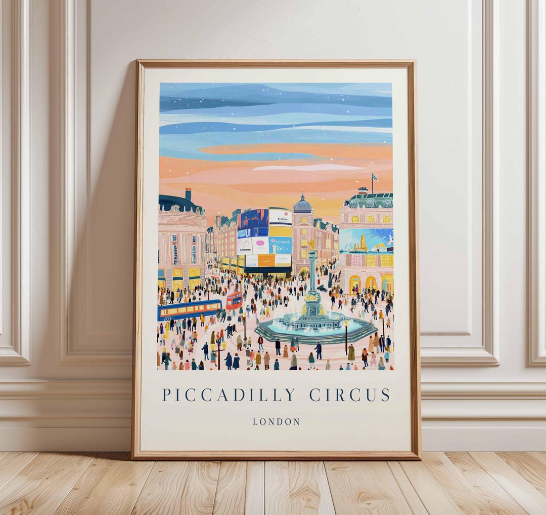 Piccadilly Circus Travel Poster: London Landmark Art Print - Etsy