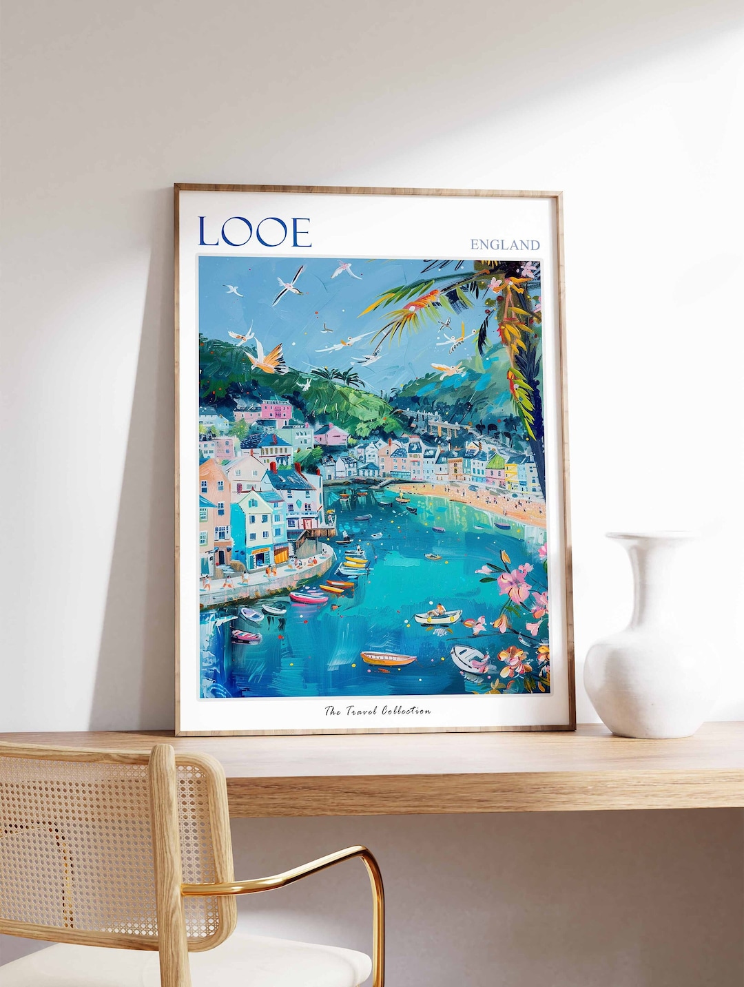 Looe Cornwall Travel Poster: Coastal Art Print - Etsy UK