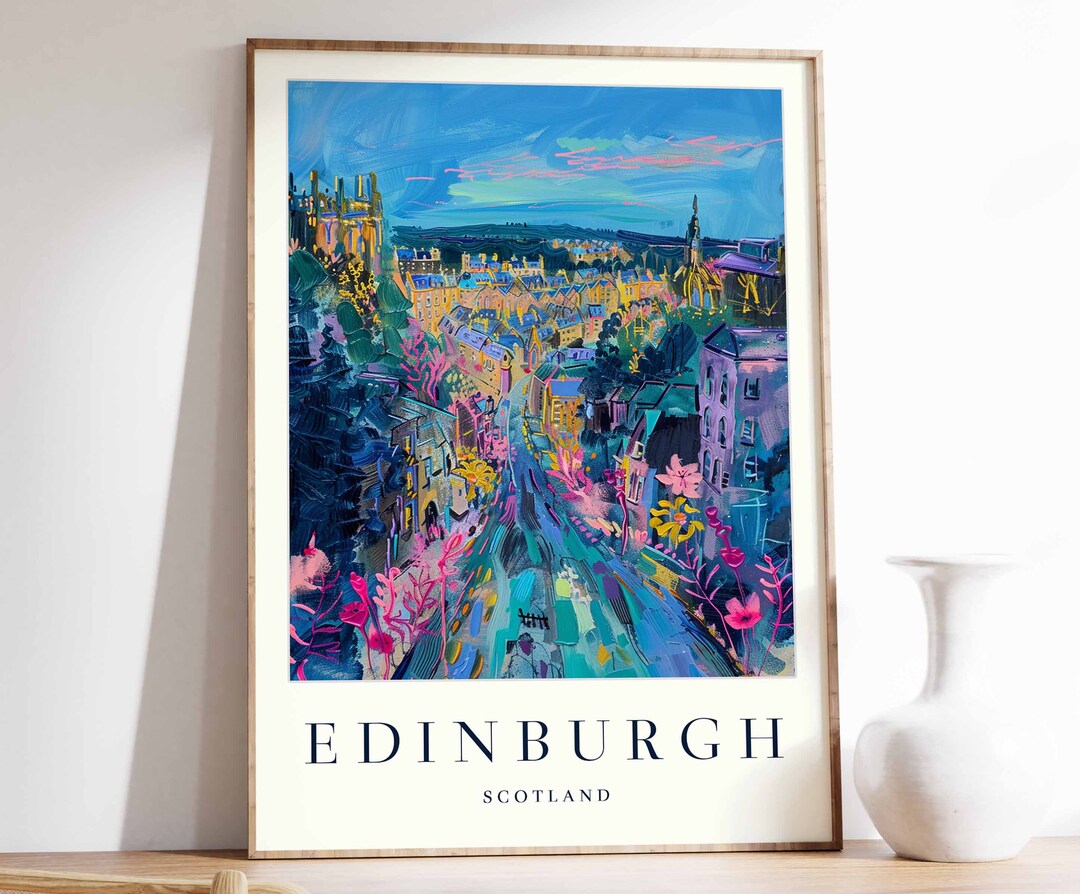 Edinburgh Poster, Edinburgh Travel Print, Scotland Wall Art, Scottish ...