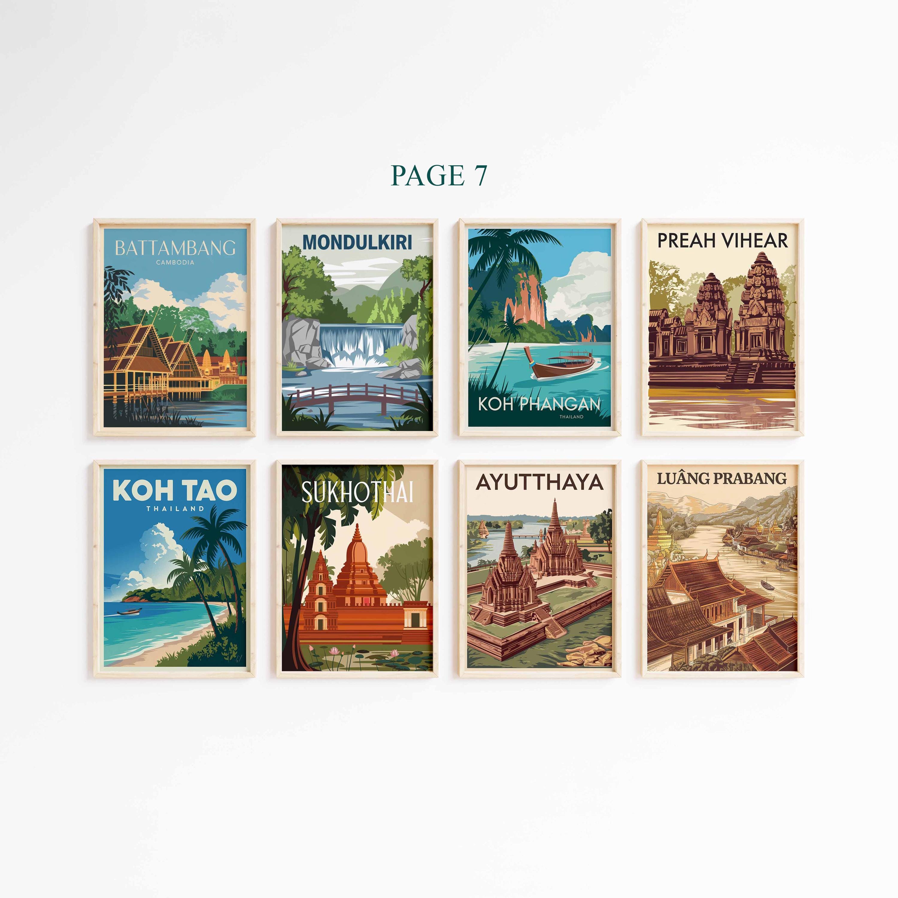 Southeast Asia Travel Poster Set: Retro Asian Art Prints - Etsy