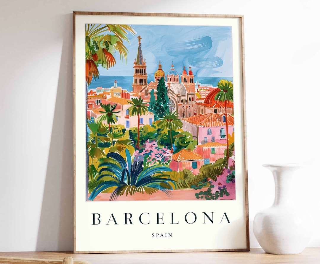 Barcelona Poster, Barcelona Travel Print, Spain Wall Art, Spanish ...