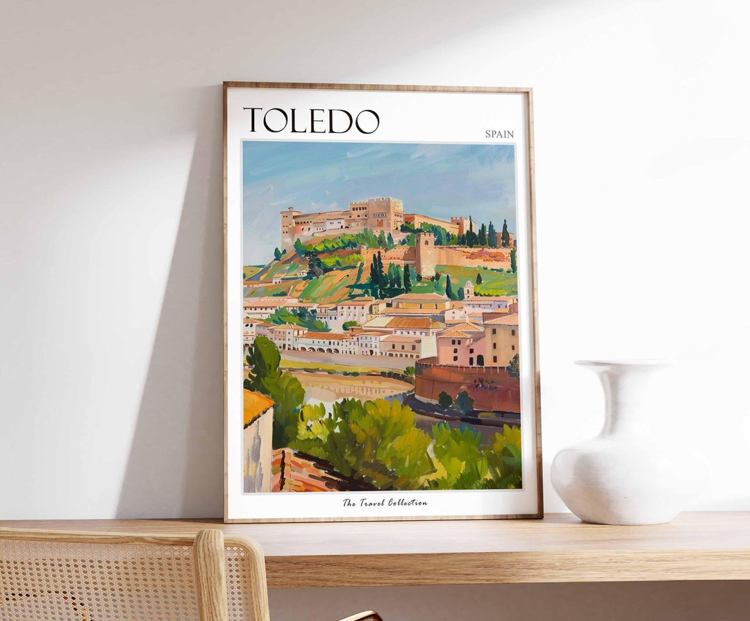 Toledo Poster, Spanish Travel Print, Toledo Travel Art, Toledo Wall Art ...
