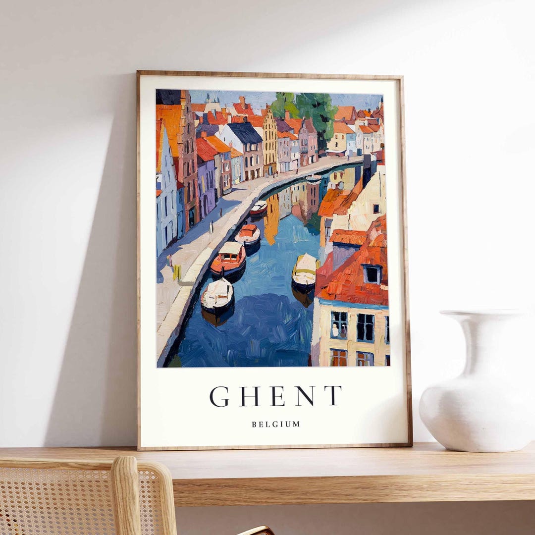 Ghent Poster, Belgium Poster, Ghent City Wall Art, European Travel ...