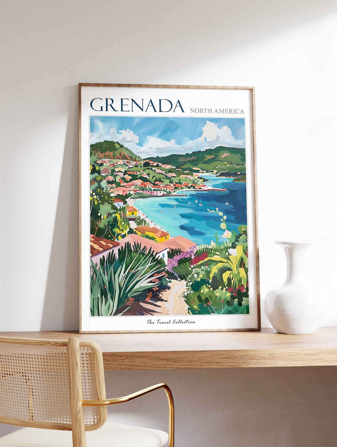 Grenada Poster, Grenada Travel Print, Spanish Travel Poster, Tropical ...