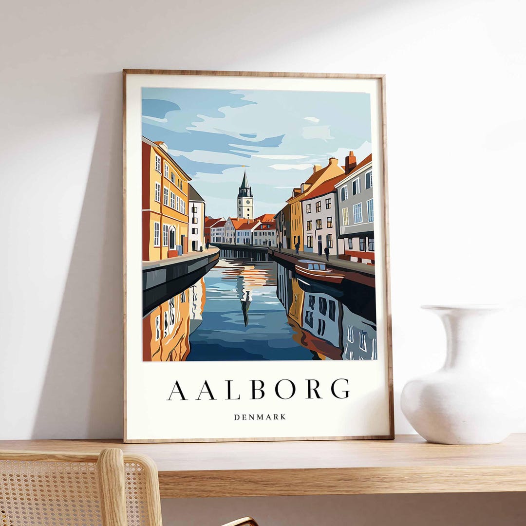 Aalborg Denmark Poster: Cityscape Travel Print - Etsy UK