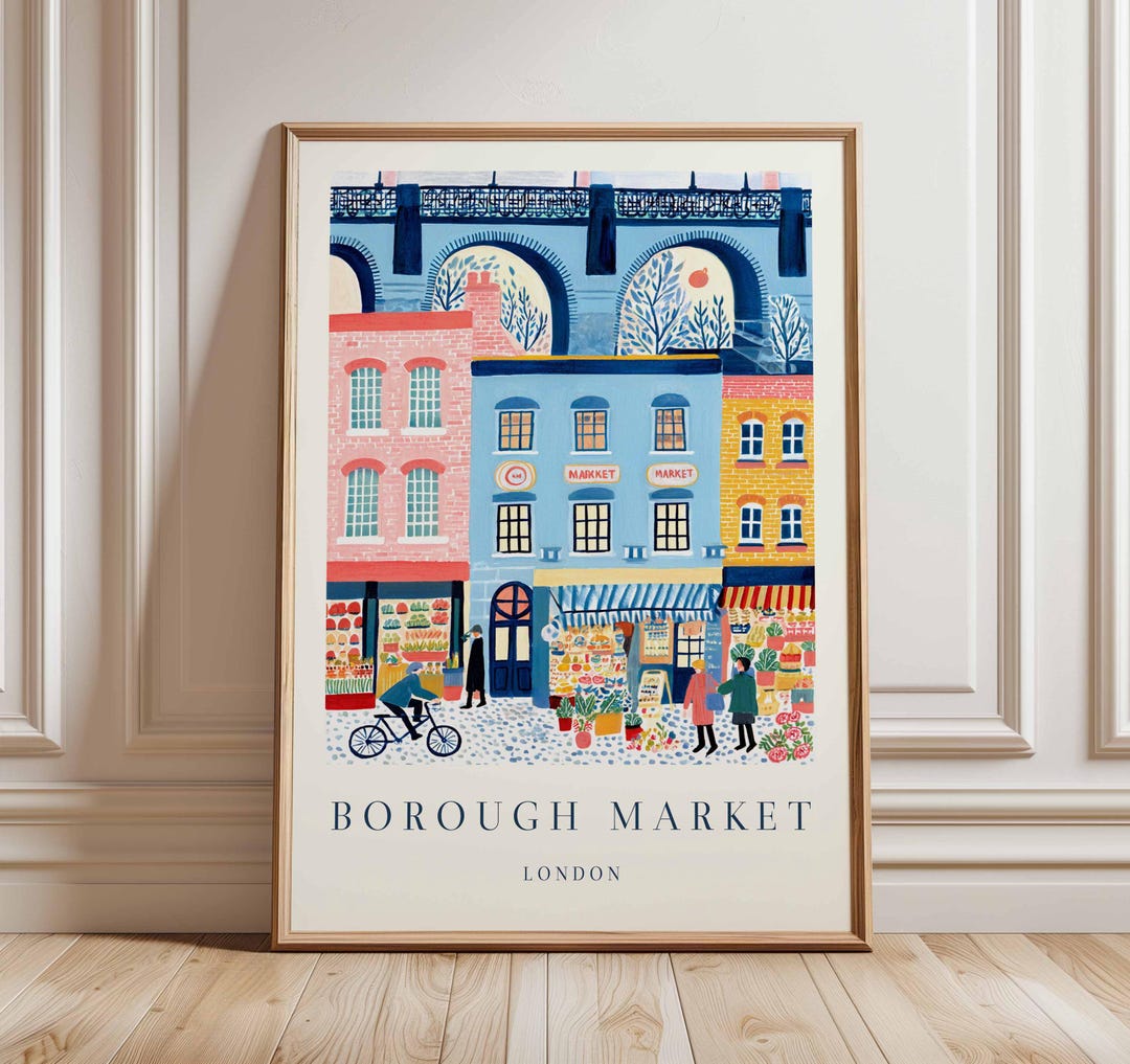 Borough Market Poster: London Food Market Travel Print - Etsy