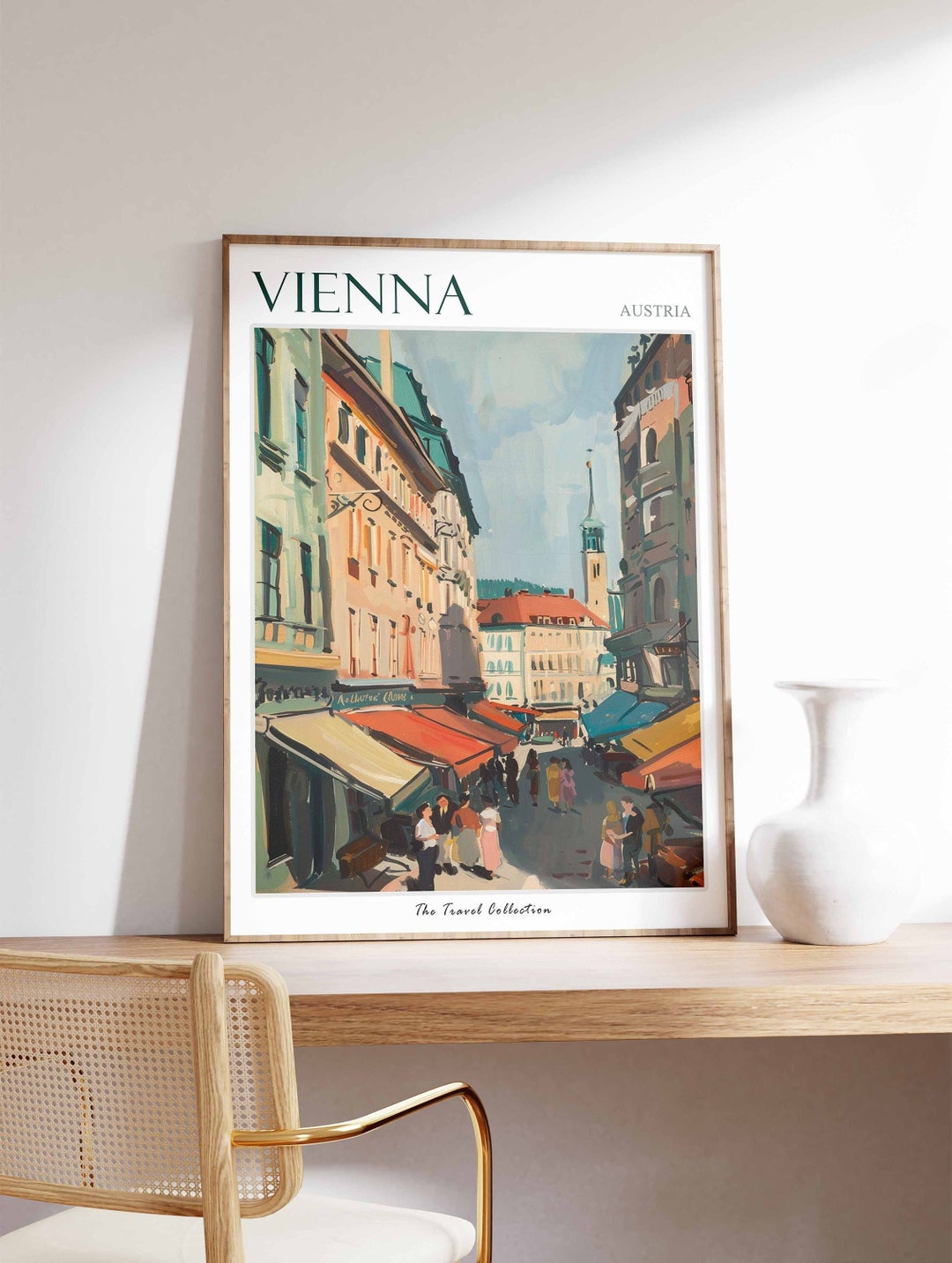 Vienna Poster, Vienna Travel Print, Tropical Decor, City Wall Art ...