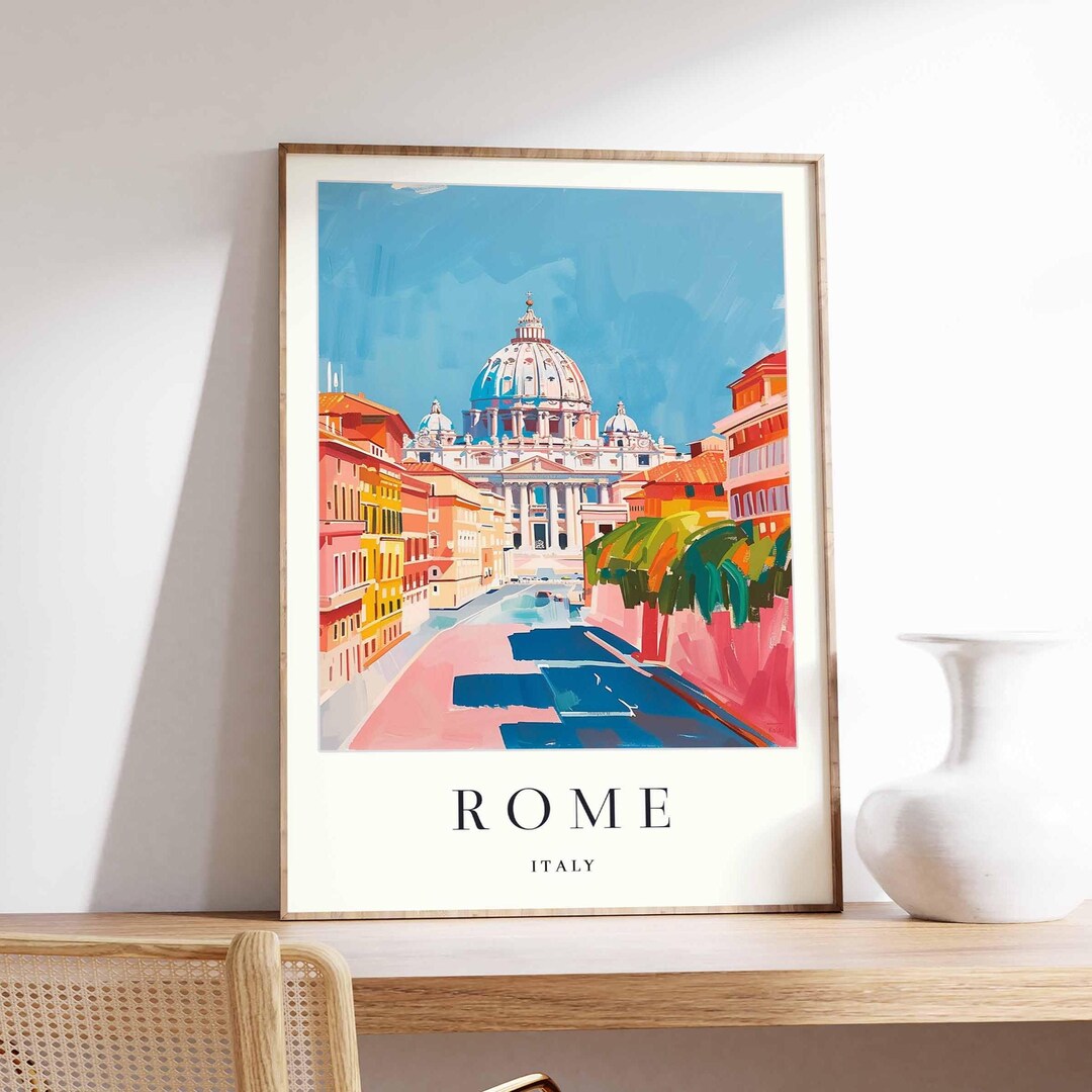Rome Poster, Italy Print, Rome Wall Art, Rome City Map Decor ...