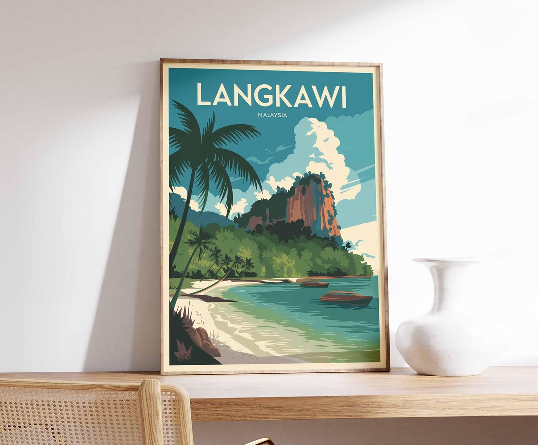 Langkawi Print, Southeast Asia Poster, Malaysia Travel Poster, Travel ...