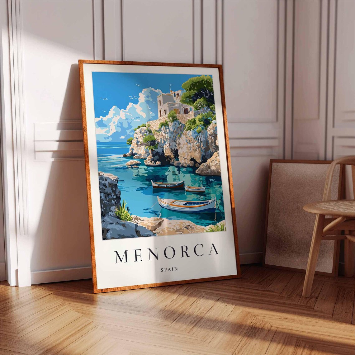 Menorca Travel Poster: Spain Coastal Art Print - Etsy