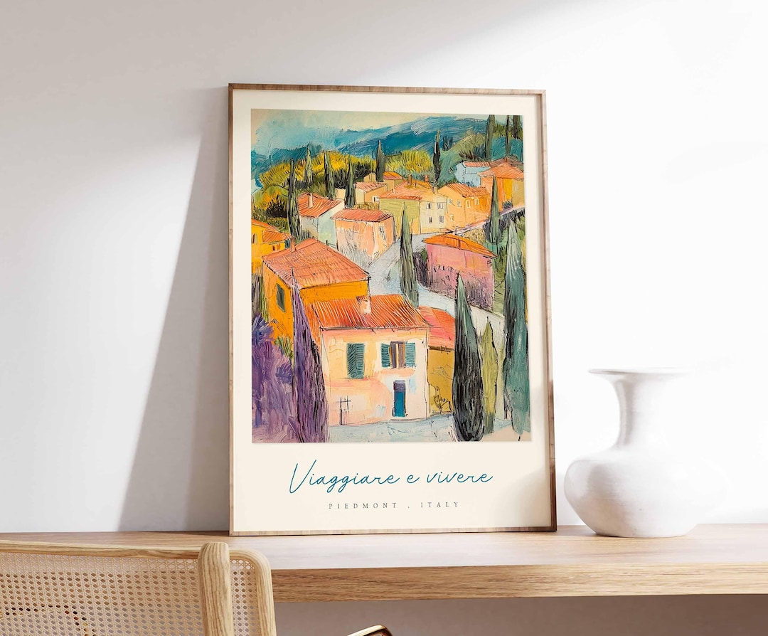 Piedmont Poster, Italian Travel Print, Piedmont Travel Art, Piedmont ...