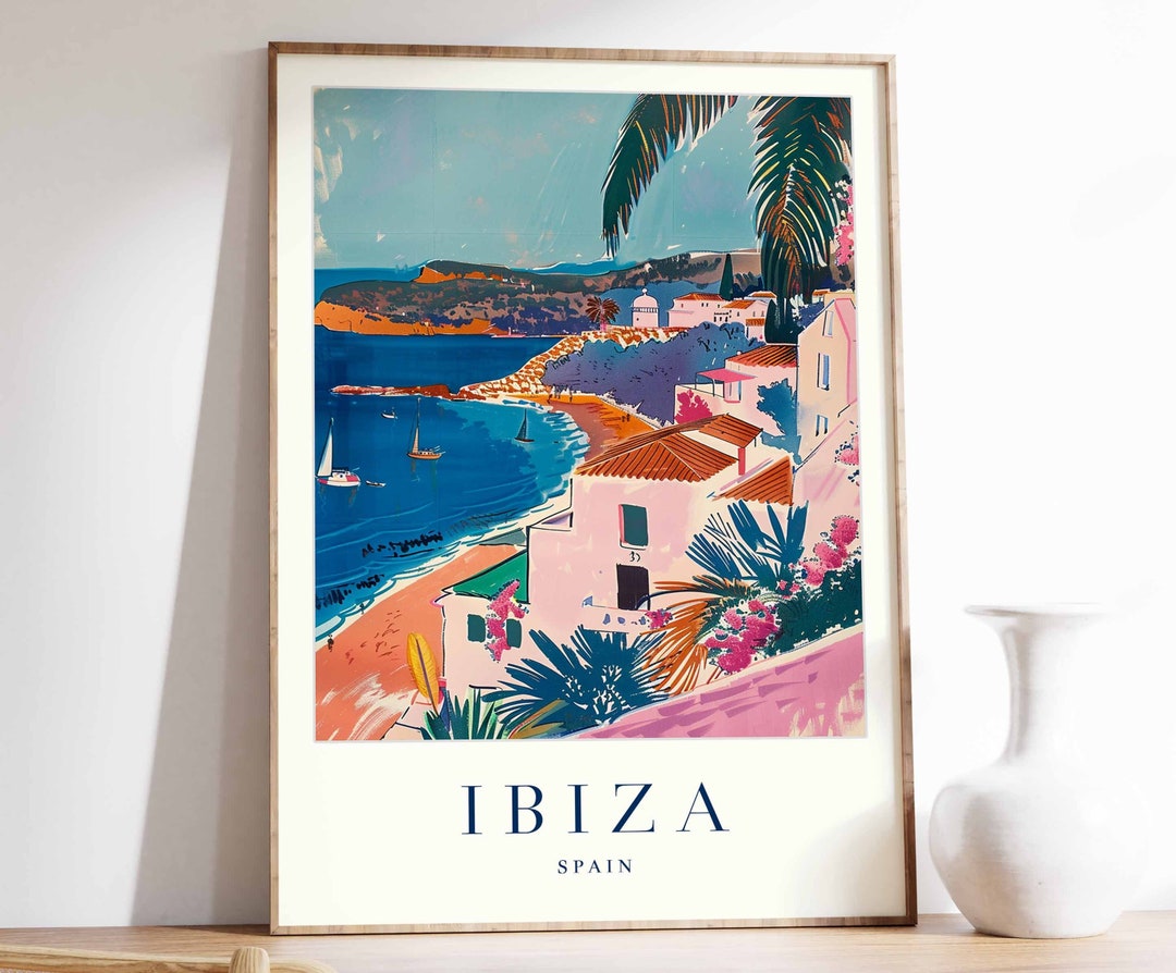 Ibiza Poster, Ibiza Travel Print, Spain Wall Art, Spanish Travel Print, Tropical Decor, Sea ...