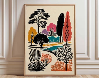 Richmond Park London Travel Poster - Impressionist Green Scenery With ...