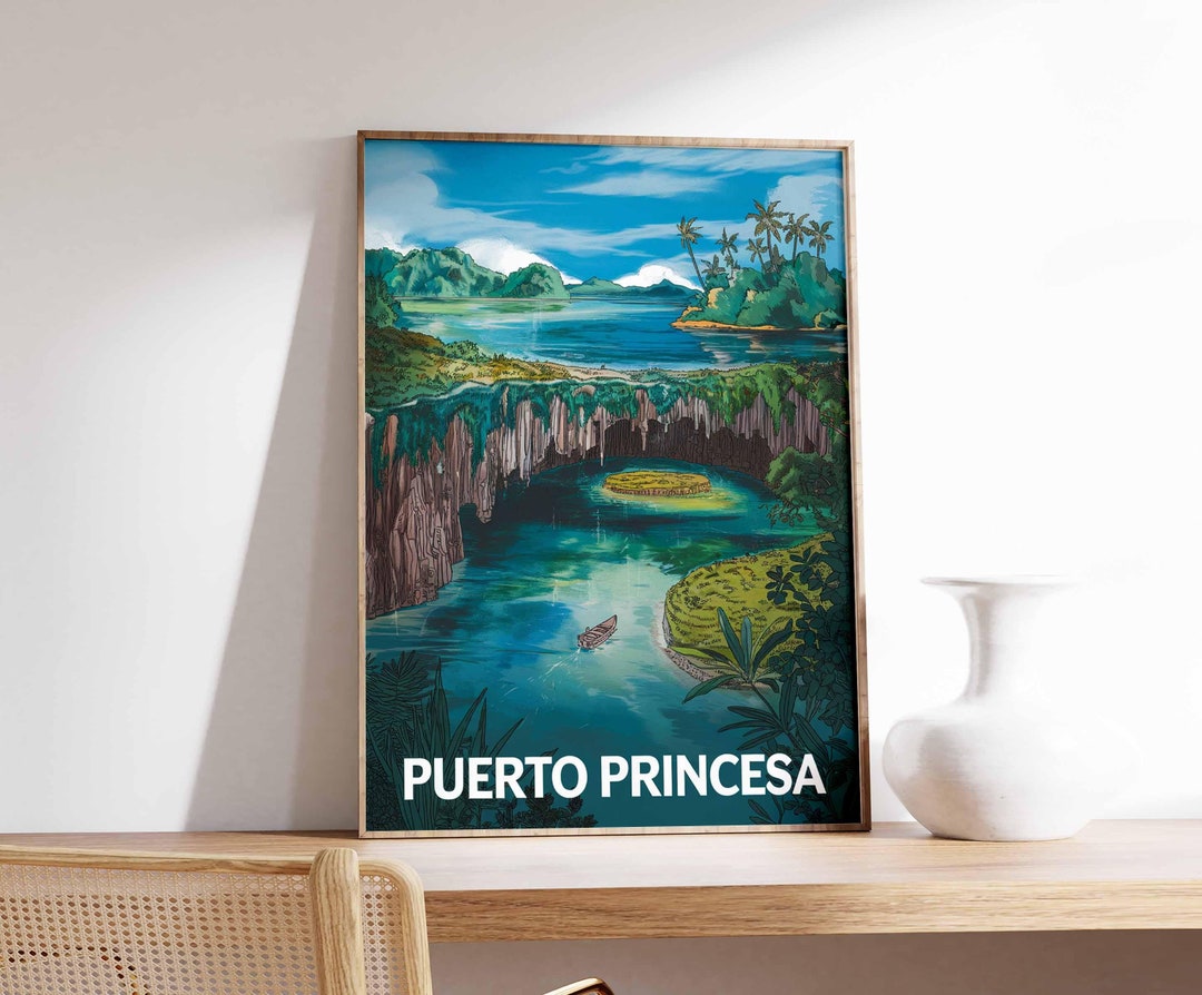Puerto Princesa Print, Southeast Asia Poster, Philippines Travel Poster ...