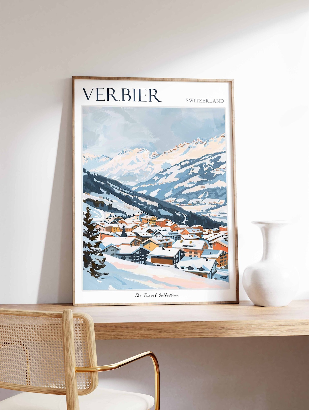 Verbier Poster, Verbier Travel Print, Ski Poster, Landscape Wall Art ...