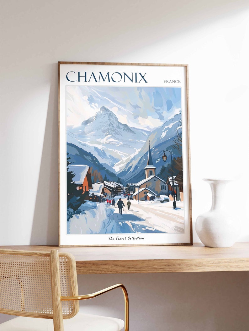 Chamonix Poster, Chamonix Travel Print, Tropical Decor, Landscape Wall ...