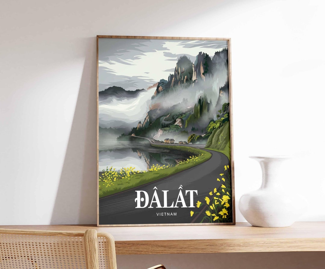 Dalat Print, Southeast Asia Poster, Vietnam Travel Poster, Travel Wall ...