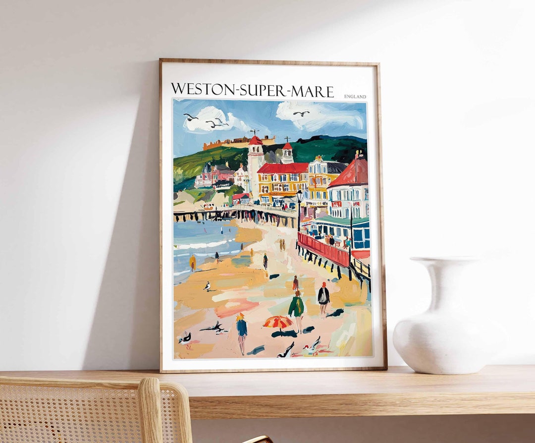 Weston super mare Poster UK Travel Poster Seaside Poster British